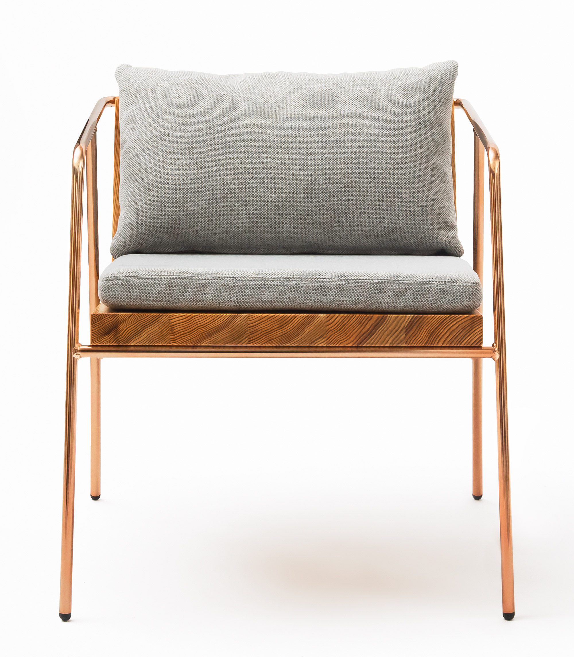 MASS Series Dining Chair -Natural Wood & Copper Frame- | FIL